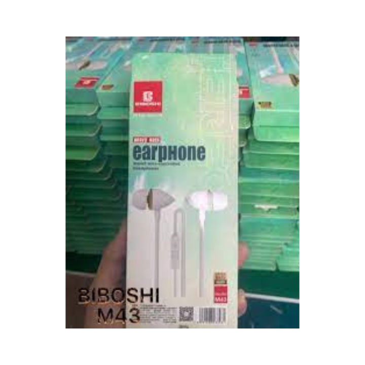 Biboshi Earphones Model M43 Heavy Bass Smart wire Headphone | Daraz.lk