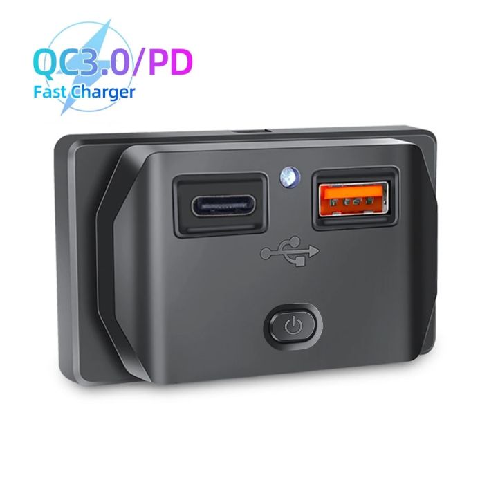 12V 24V Car USB Phone Charger Socket PD QC3.0 18W USB Outlet Panel ...