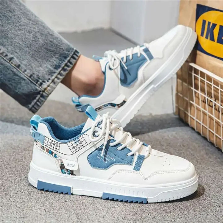 Fashionable Versatile Men's Casual Shoes Breathable Leather Sneakers ...