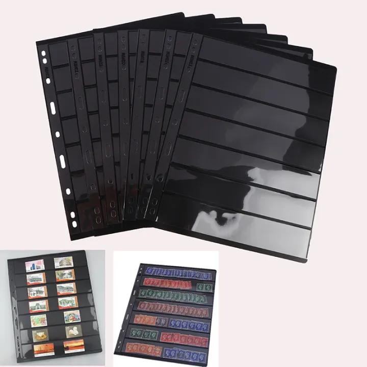 【Hannah Martin Official Store】10Pcs 7 Grid Postage Stamp Album Coin Collection Stamps Holder ...