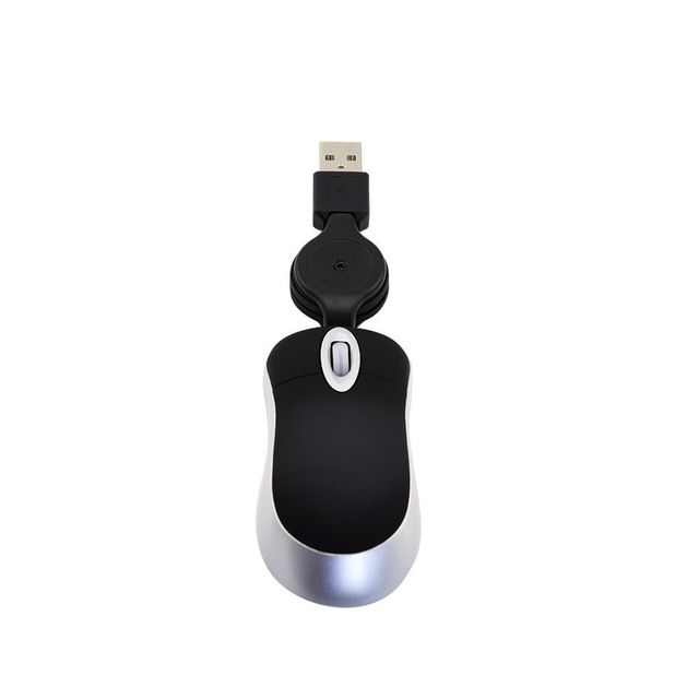 Mini Computer Mouse Retractable USB Cable Optical Ergonomic1600 DPI ...