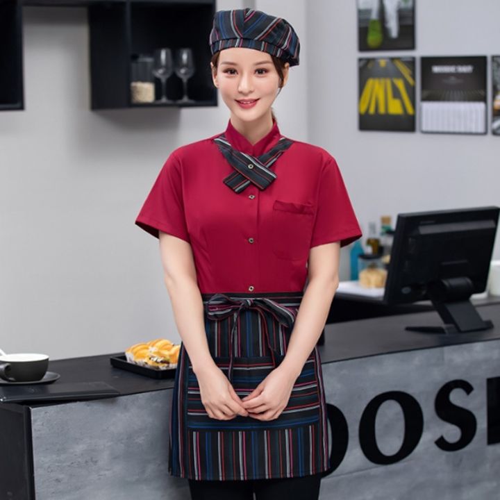 【Miga Plaza】 Chef uniform hat apron three-piece set Western restaurant ...