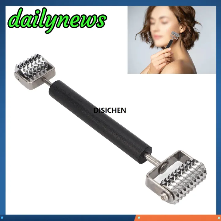 DISICHEN [Dailynews] Face Massage Derma Roller Double Head Metal Hot ...