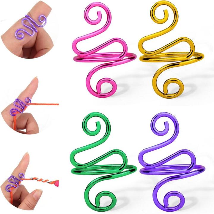 Open Crochet Ring Knitting Finger Peacock Shape Knitting Loop ...