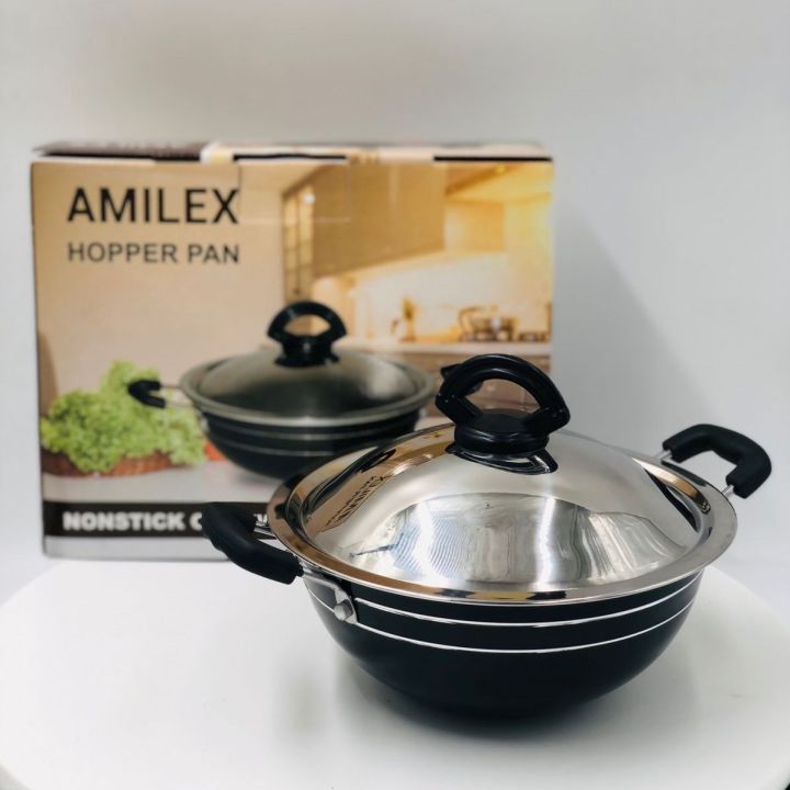 Nonstick Hopper Pan With Stainless Steel Lid | Daraz.lk