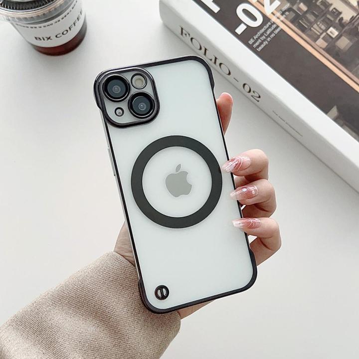HOCE Luxury Plating Frameless Magnetic Phone Cases For iPhone 16 15 14 ...