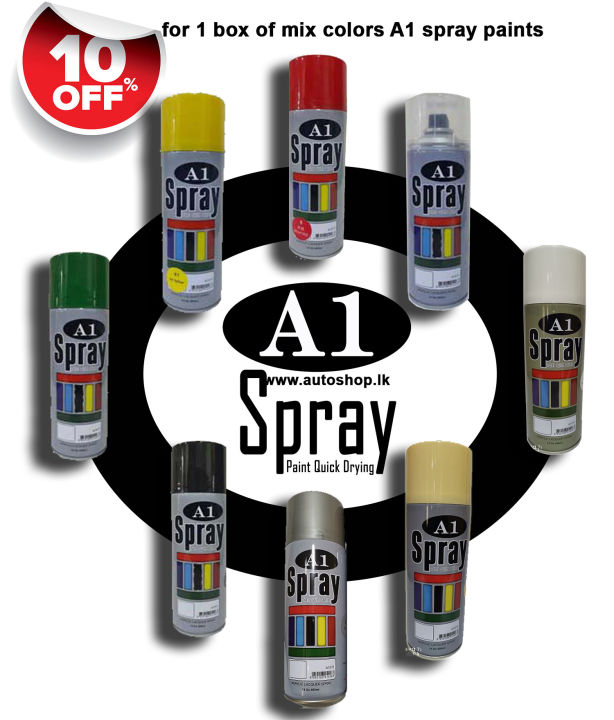 A1 SPRAY PAINT 400ML, COMBO 12 COLORS (12 PCS) | Daraz.lk