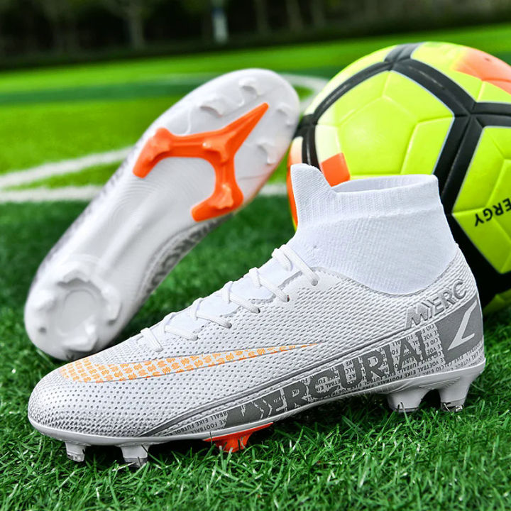 Men Soccer Shoes TF/FG Outdoor Futsal Professional Uni Ankle Football ...