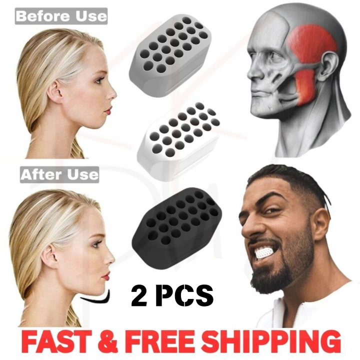 2 PC Facial Muscle Trainer - Silicone Jaw Exerciser For Masseter Muscle ...