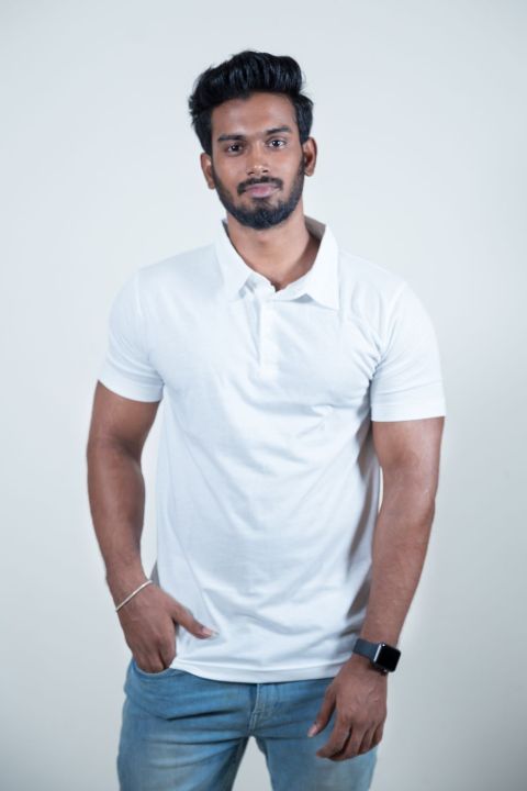 Moffi Essentials – Collared T-shirt for Men - White | Daraz.lk