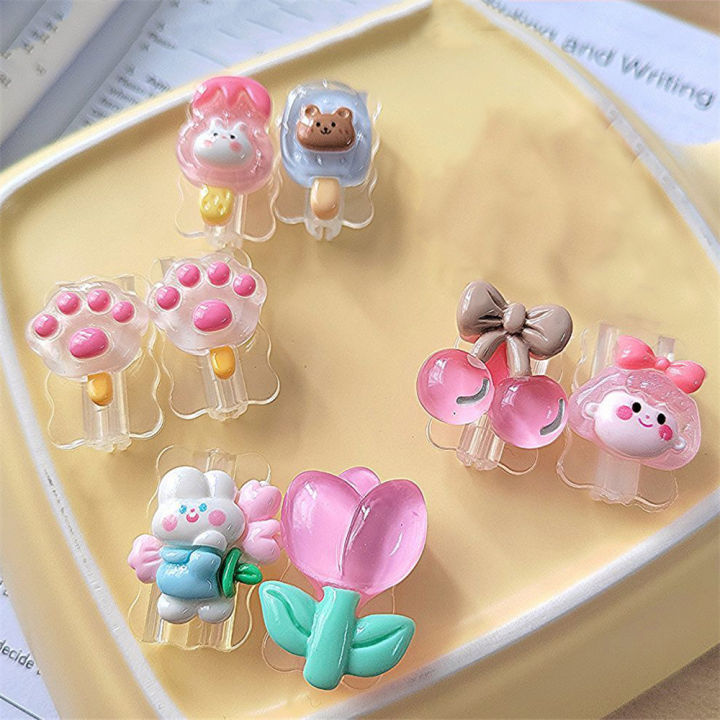 Cute Cartoon Flower Bear Flower Rabbit Usb Cable Protector Bites Data ...