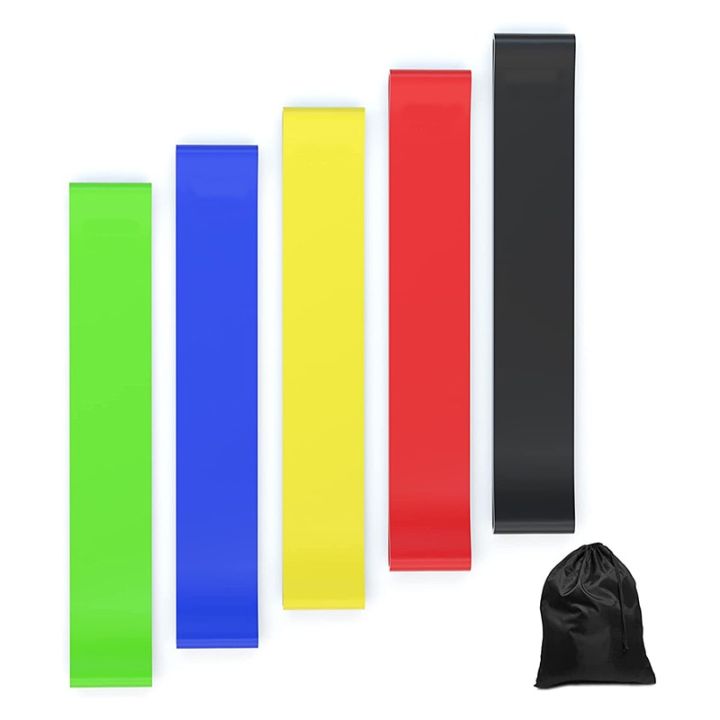 5 Exercise Resistance Bands Set Elastic Workout Loop Band Men Women ...