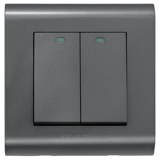 2 Gang 2 Way Switch Kevilton Modular Black | Daraz.lk