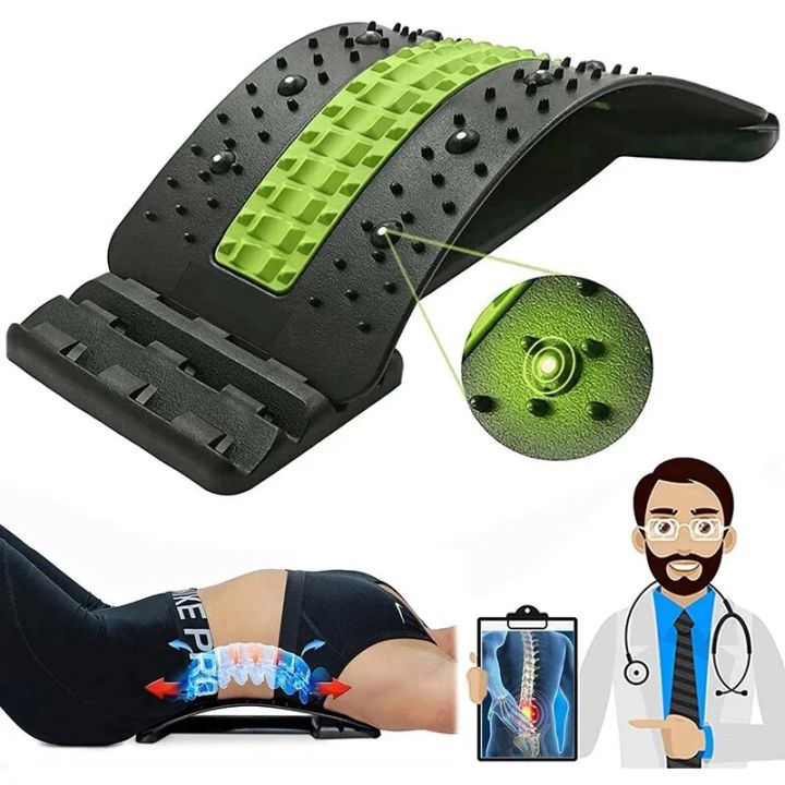 4 Levels Back Acupoint Massager Spine Stretcher Magnetic Therapy Waist ...