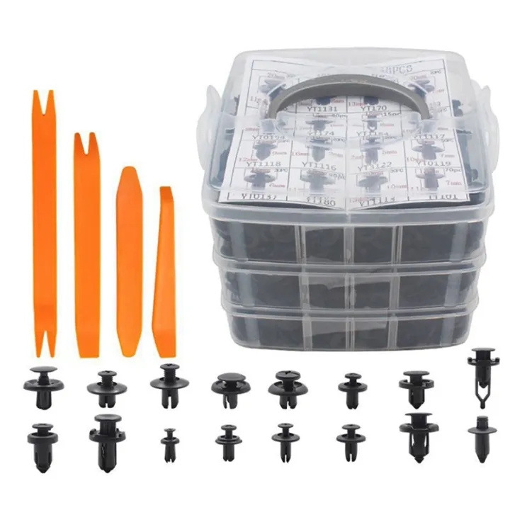 Car Fastener Clips Set with Box Plastic 620 PCS Mixed Auto Body Push ...
