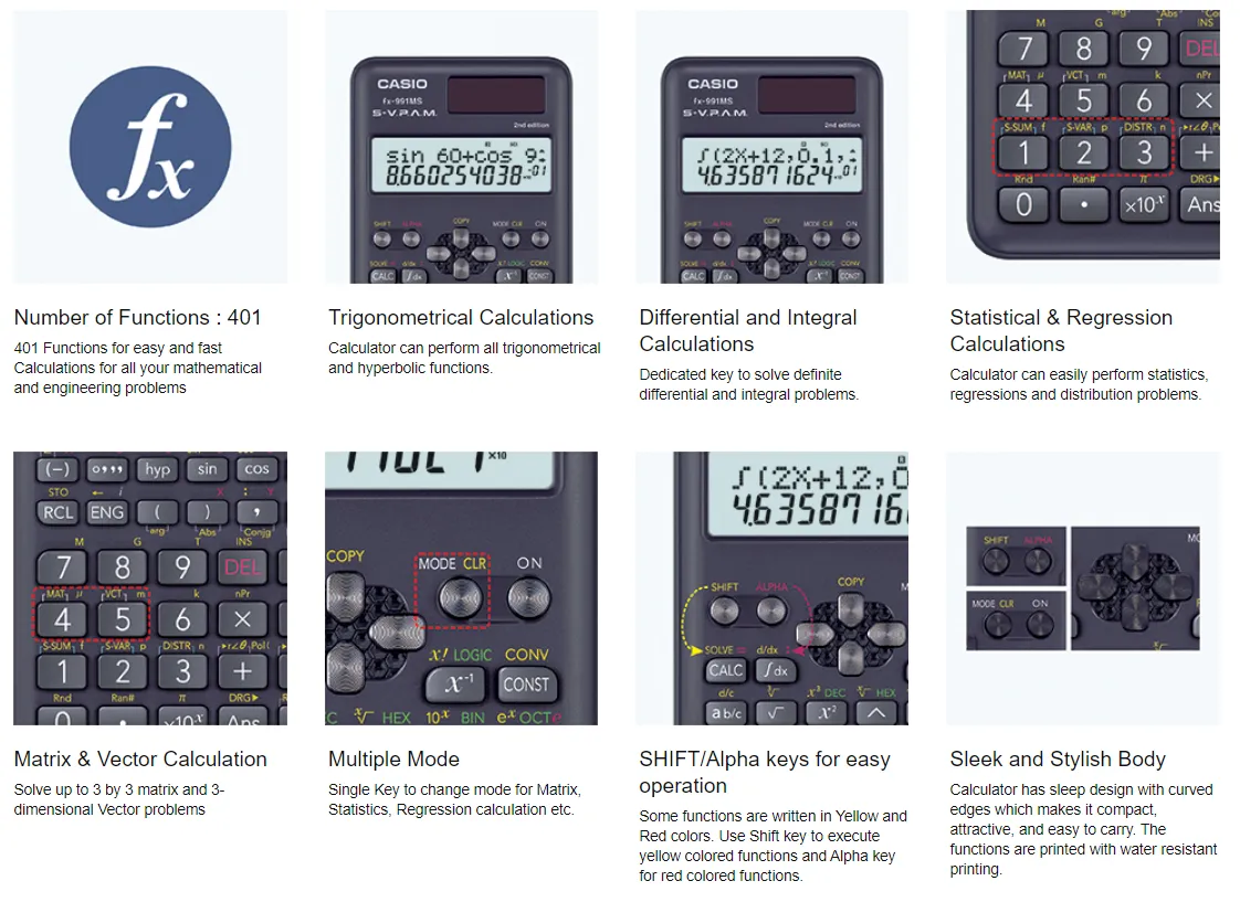 Scientific Calculators FX-991MS 2nd edition, fx991 ms 2nd Edition ...