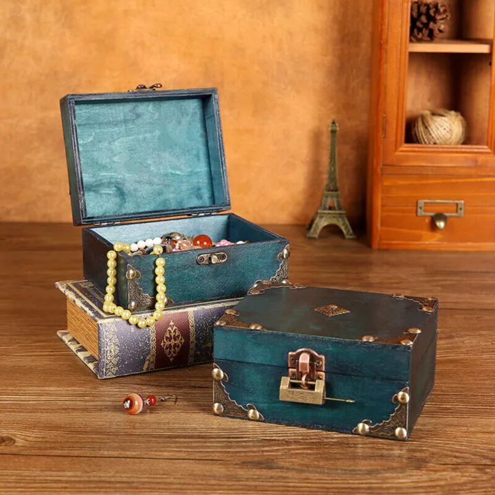 Storage Jewellery Box Props Chest/Trunk Pirate Trunk Vintage Wooden ...