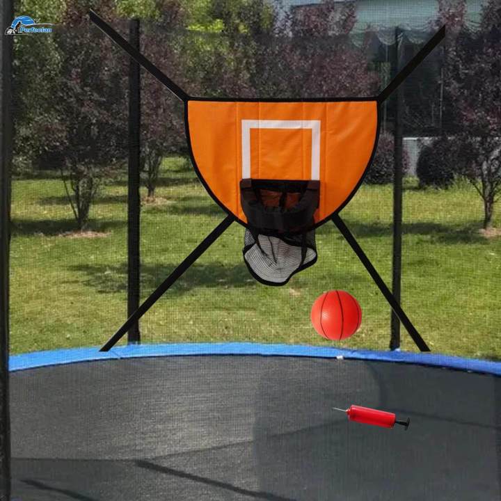 Mini Basketball Hoop for Trampoline with Enclosure Goal Game Outdoor ...