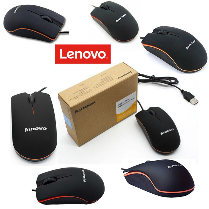 Lenovo M20 Mini Business Portable USB Wired Optical Mouse For PC Laptop ...