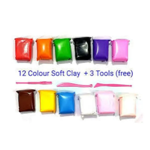 12 Color Air Dry Super Light Magic Clay for Kids/Teens with Tools ...