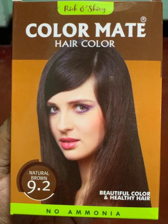 COLOR MATE 9.2 Natural Brown Premium 100% Organic Henna Powder for hair ...