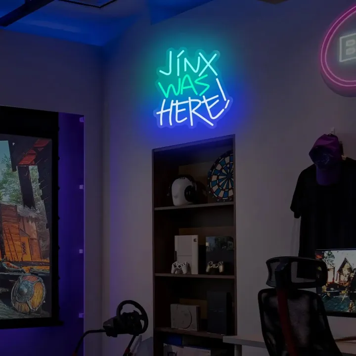 Jinx Was Here Neon Sign, Wall Decor Neon Sign, Dimmable LED Sign for ...