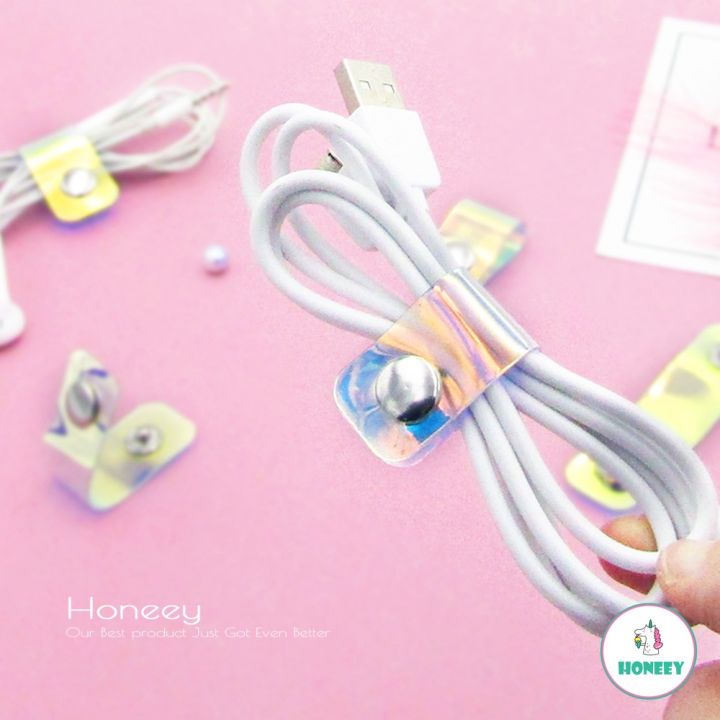 Laser Transparent Winder Cable Holder Ties Cord Organizers for USB ...