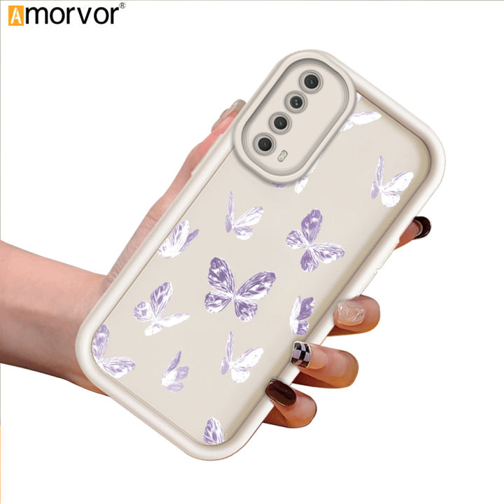 AMORVOR for Huawei Y7A 2020 Back Cover Soft Square Ladder Crystal ...