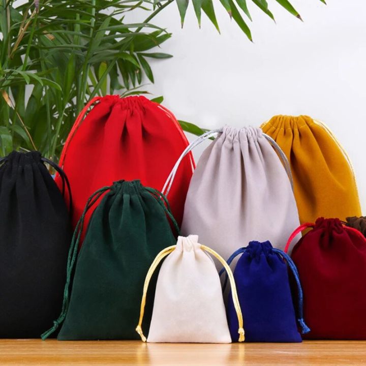 【HUT】 Drawstring Velvet Sachet 7X9/10X12/12X15cm Soft Coloful Jewelry ...