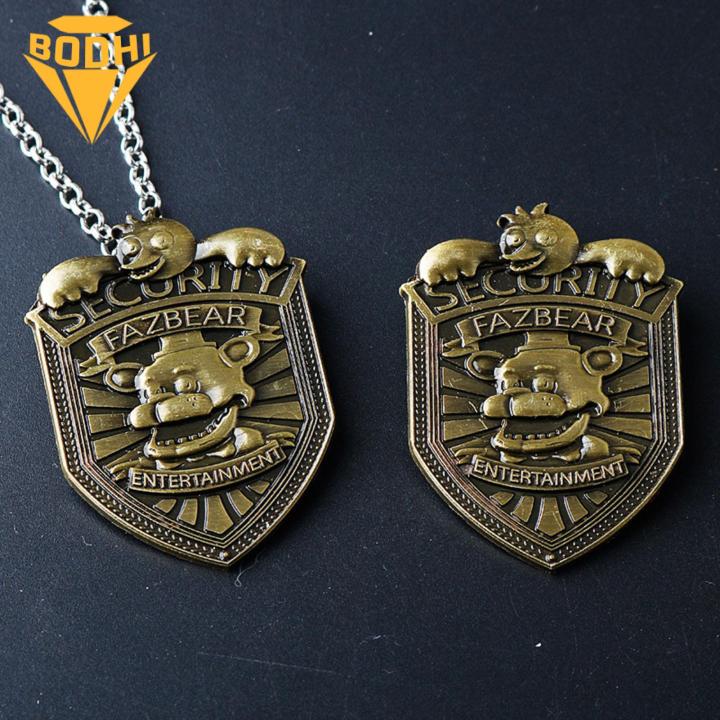 Night Guard Pin Uni Security Guard Badge Teddy Bear 3d Pattern Necklace ...