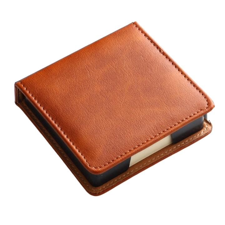 Nerhorer- Rounded Corner Note Box Stylish Leather Sticky Notes Holder ...