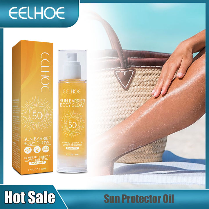 EELHOE Sunblock Body Oil Spf50+ Isolate Sunscreen Uv Sunblock ...
