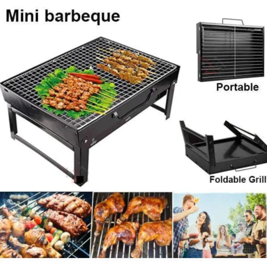 Portable Foldable Mini Charcoal Grill, Compact Tabletop BBQ Grill for ...
