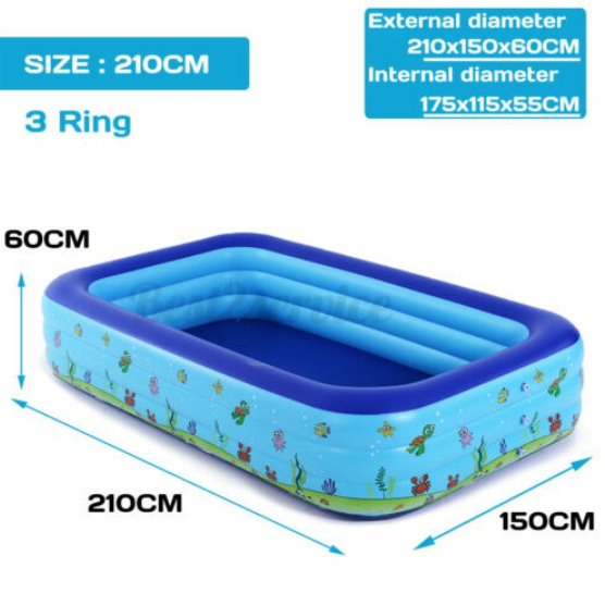 INTIME 2.1M (YT-667) Inflatable Family Swimming Pool 3 Layer Extra ...