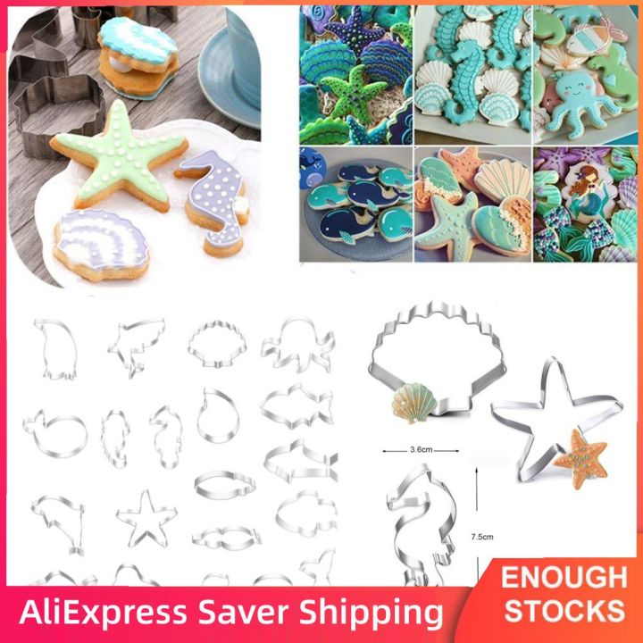 1/3pcs Sea Creature Cookie Cutter Set Fish Shape Fondant Cutters ...
