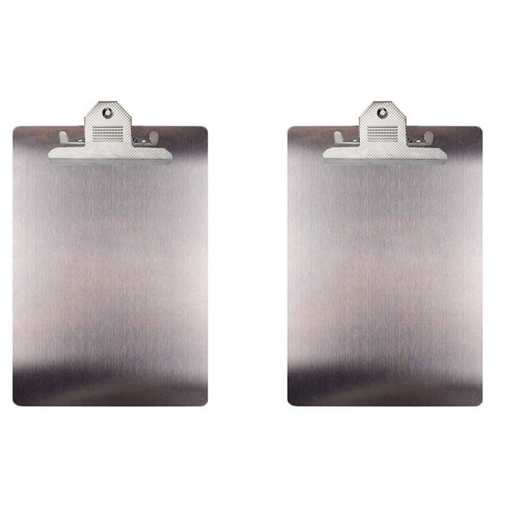 2X File Folder Metal Clipboard A4 Stainless Steel Clip Board Organizer ...