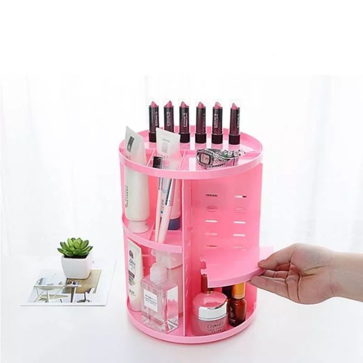 360 Degrees Rotating Cosmetic Storage Rack Lipstick Jewelry Case Holder ...