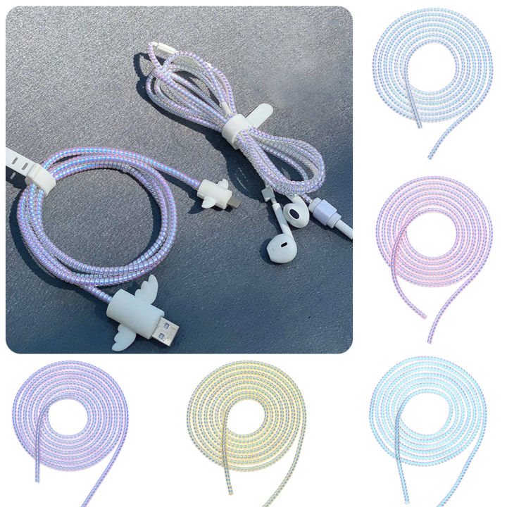 1pc New 1.55m Usb Data Charging Line Cable Protector Wrap Cable ...
