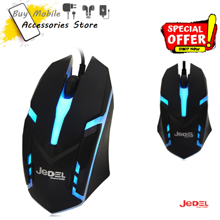 Jedel M66 USB Wired 3 Colour LED Gaming Optical Mouse | Daraz.lk