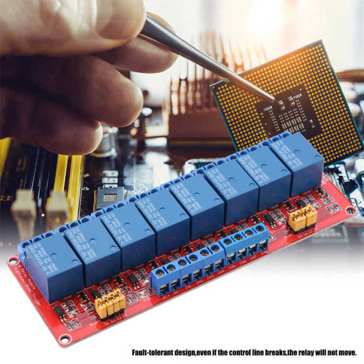 Optocoupler Relay Module Board 8 Channel with High Low Trigger 5V/12V ...