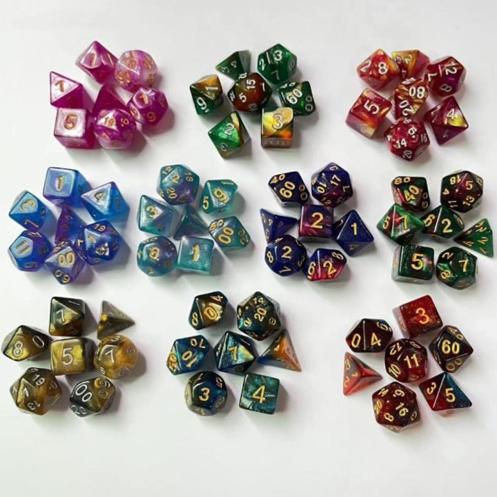 7Pcs/set D12 D20 7-Die For TRPG DND Table Game Polyhedral Dice Game ...