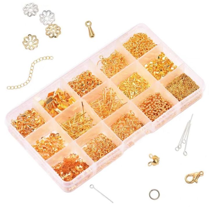Gift 15 Grids Jewelry Making Kit Lobster Clasps Loose Beads Jewelry ...