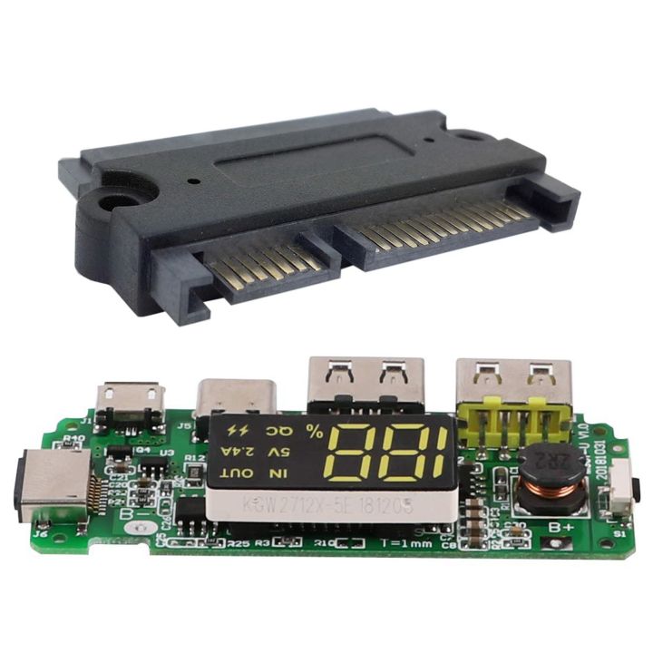 1 Pcs Dual USB 5V 2.4A 18650 Charger Board & 1 Pcs SATA 22P 7 + 15 Male to SATA 22Pin Female ...