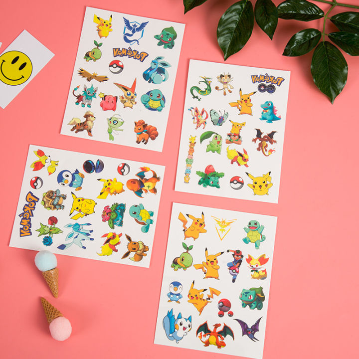 【ClassicNest】Pokemon Tattoo Children Stickers Random Pikachu Sonic ...