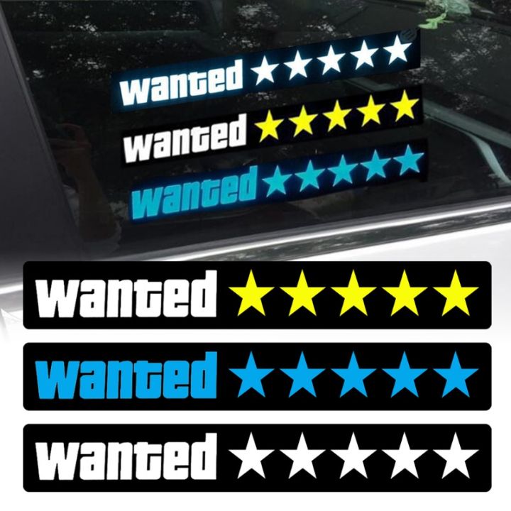 5 Stars Wanted New Led -Emitting Window Windshield Decoration Glow ...