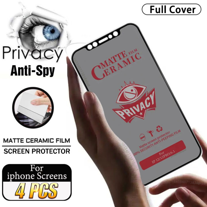 Matte Ceramic Privacy Film For For iPhone 15 14 13 Pro Max Anti-Spy ...