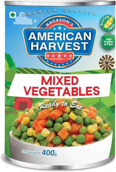 American Harvest Mixed Vegetables Easy Open Can, 400gm FROM INDIA (SAM ...