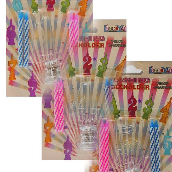 Happy Birthday Number Flashing Light Color Candle Cake Decoration ...