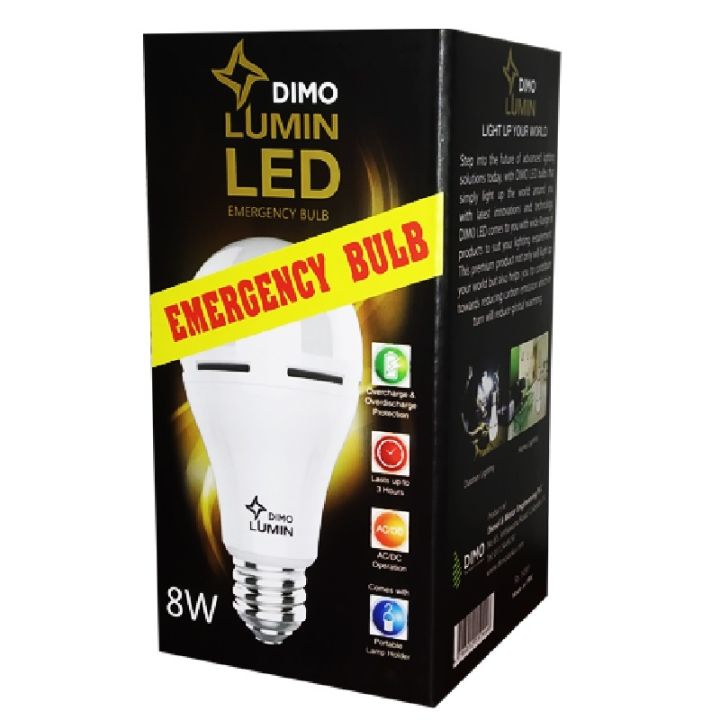 Dimo Lumin Emergency Bulb 8W Day Light – Screw Type | Daraz.lk