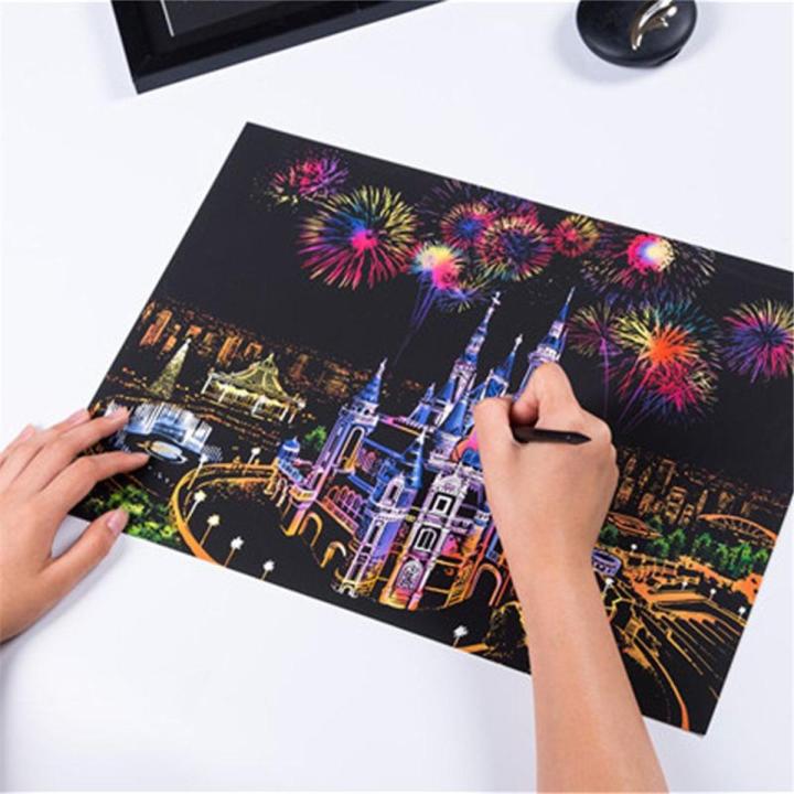 【World Supermarket 2021】Painting Drawing Scratch Arts Set with Stick ...